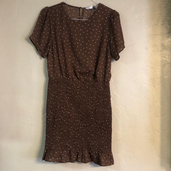 Le Lis | Dresses | Le Lis Collection Smocked Dress Brown With White ...